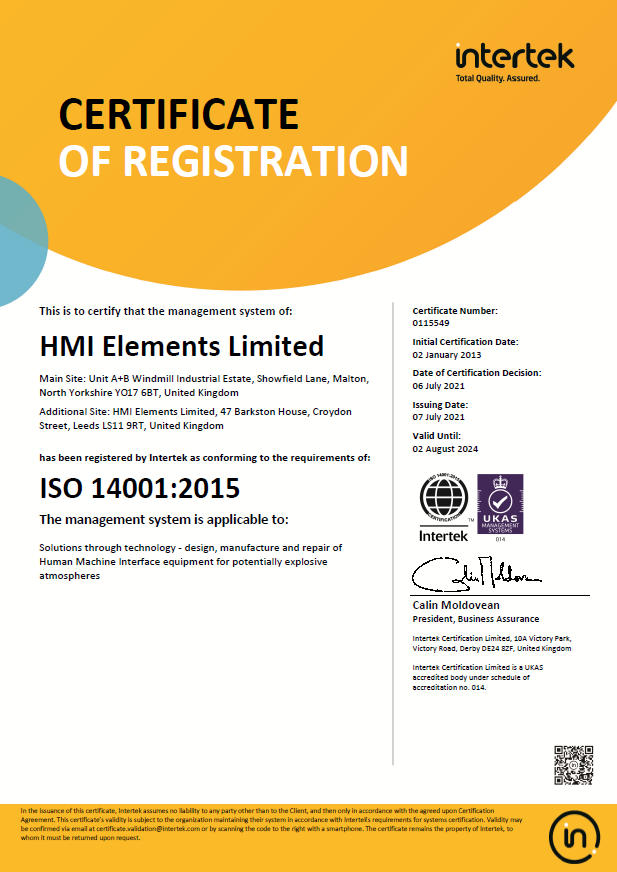 HMi Elements Certifications | ISO, ATEX, IECEx, DNV UKQAN and UKCA ...